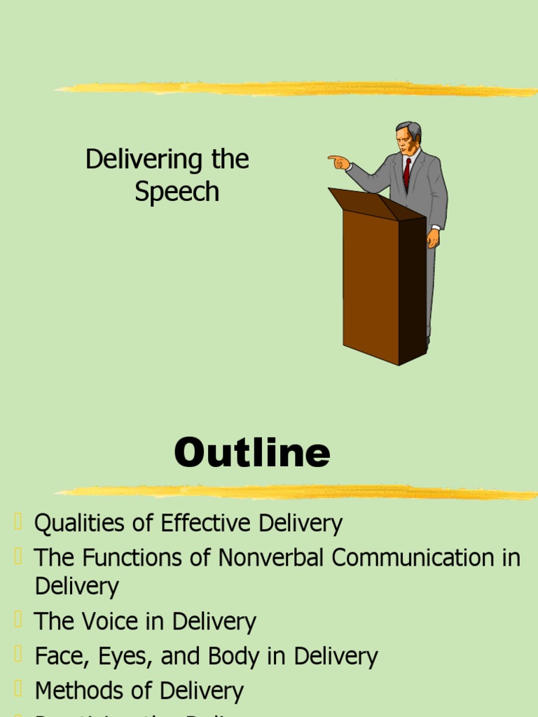 FINAL PPT Delivering The Speech 1 | PDF | Career & Growth | Language ...