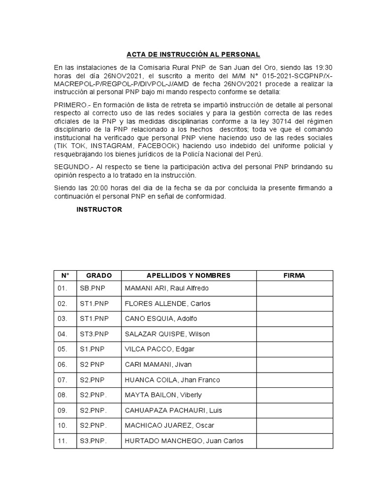 Acta de Instruccion | PDF Acta de Instruccion | PDF
