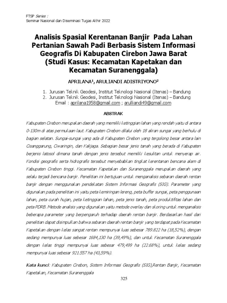 37 +Analisis+Spasial+Kerentanan+Banjir+pada+Lahan+Pertanian+Sawah+Padi+berbasis+Sistem+Informasi ...
