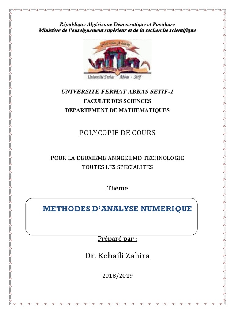 Methode Analyse Numerique | PDF