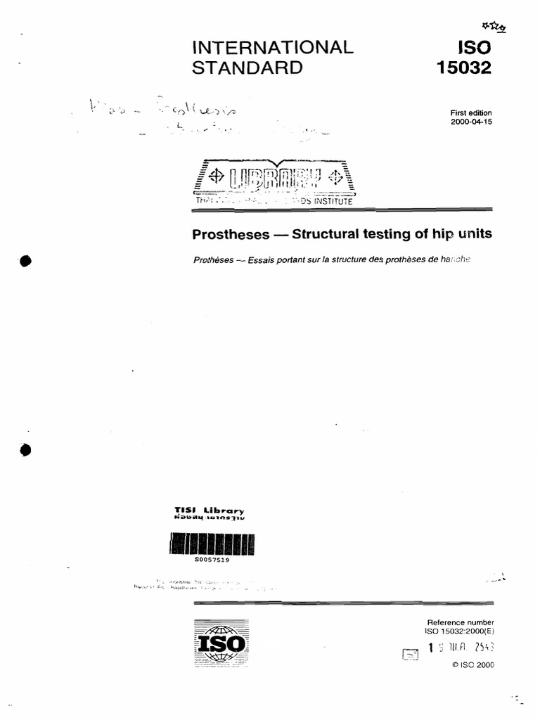 Iso 15032 | PDF | Prosthesis | Fracture