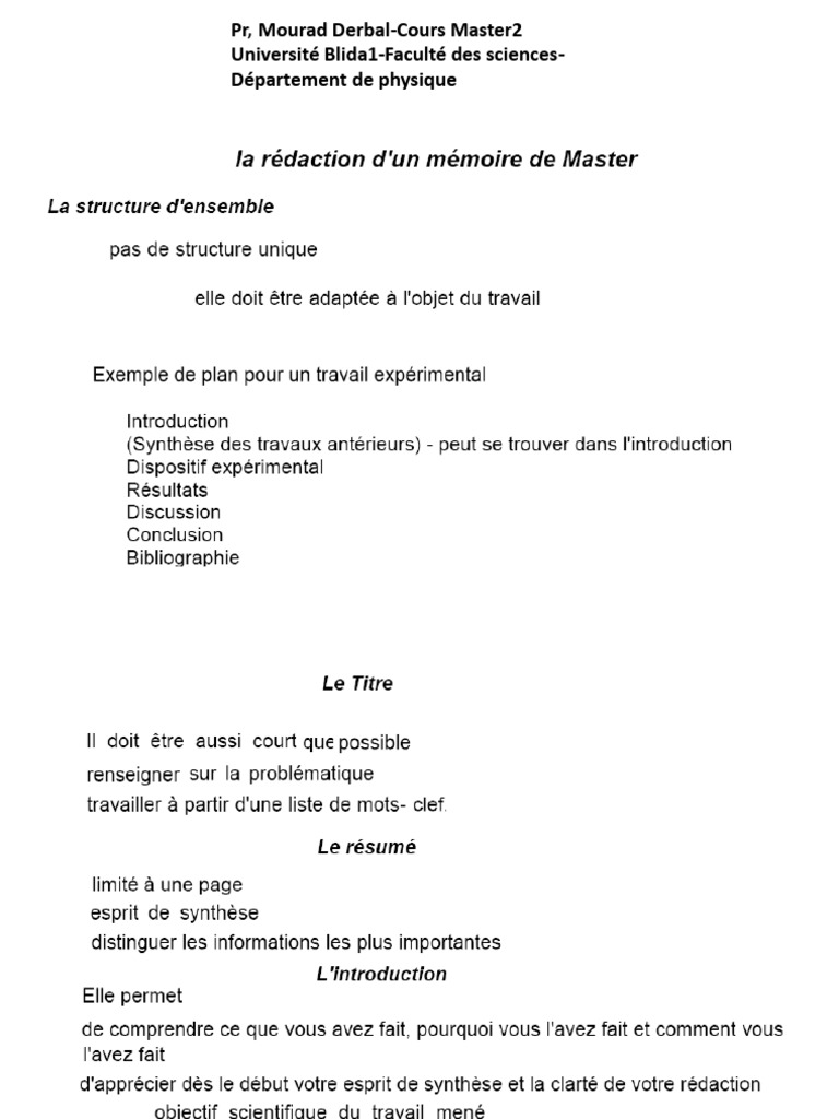Redac Mémoire Master | PDF