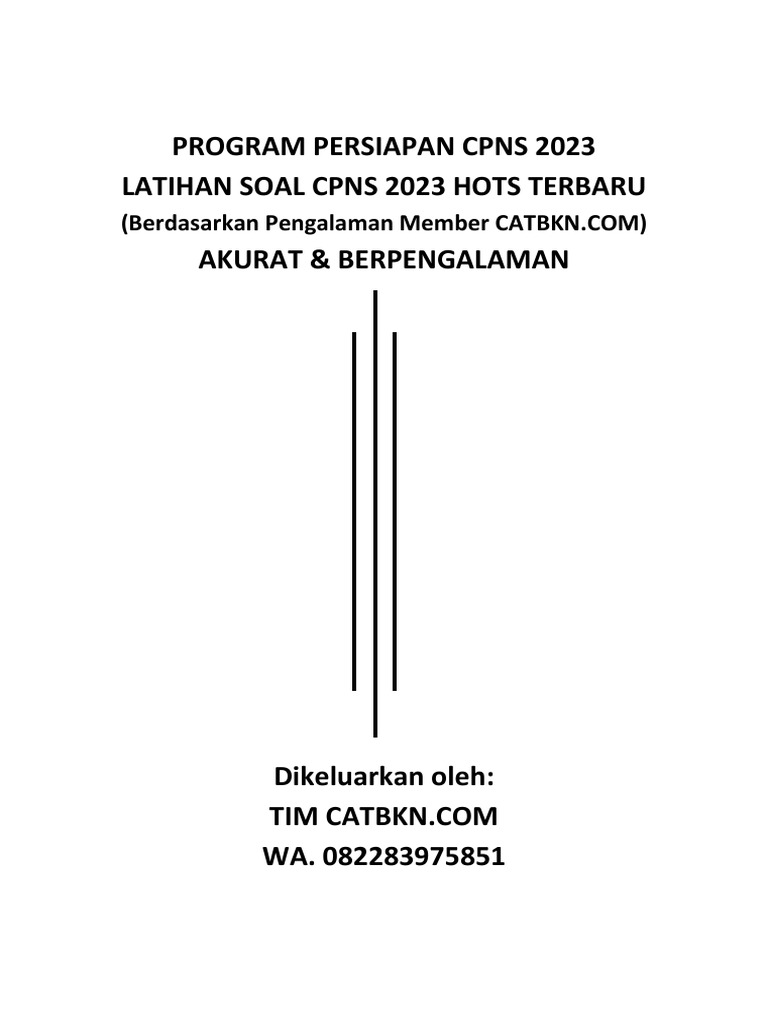 Latihan Soal Cpns 2023 Hots (Twk-Tiu-Tkp) Catbkn Dotcom | PDF