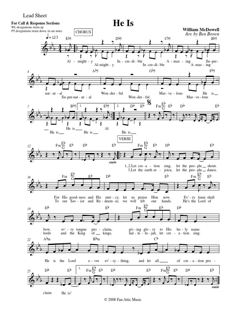 He Is William McDowell Lead Sheet | PDF