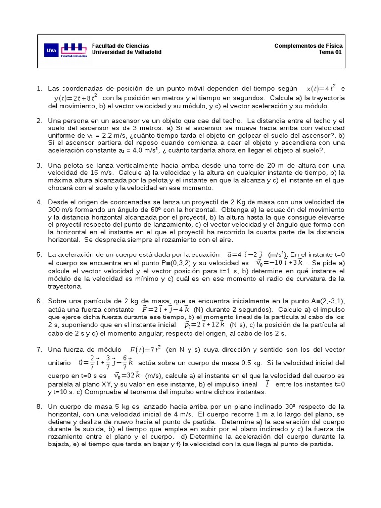 Problemas T01 Enunciados | PDF