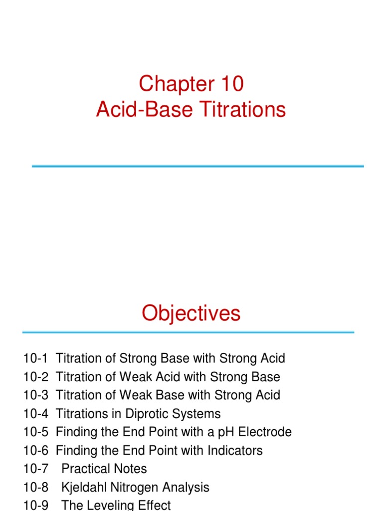 Chapter10-Acid-Base Titrations | PDF | Chemistry | Titration