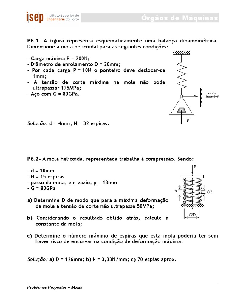 Dimensionamento de molas helicoidais | PDF | Estresse (Mecânica) | Engenharia Mecânica