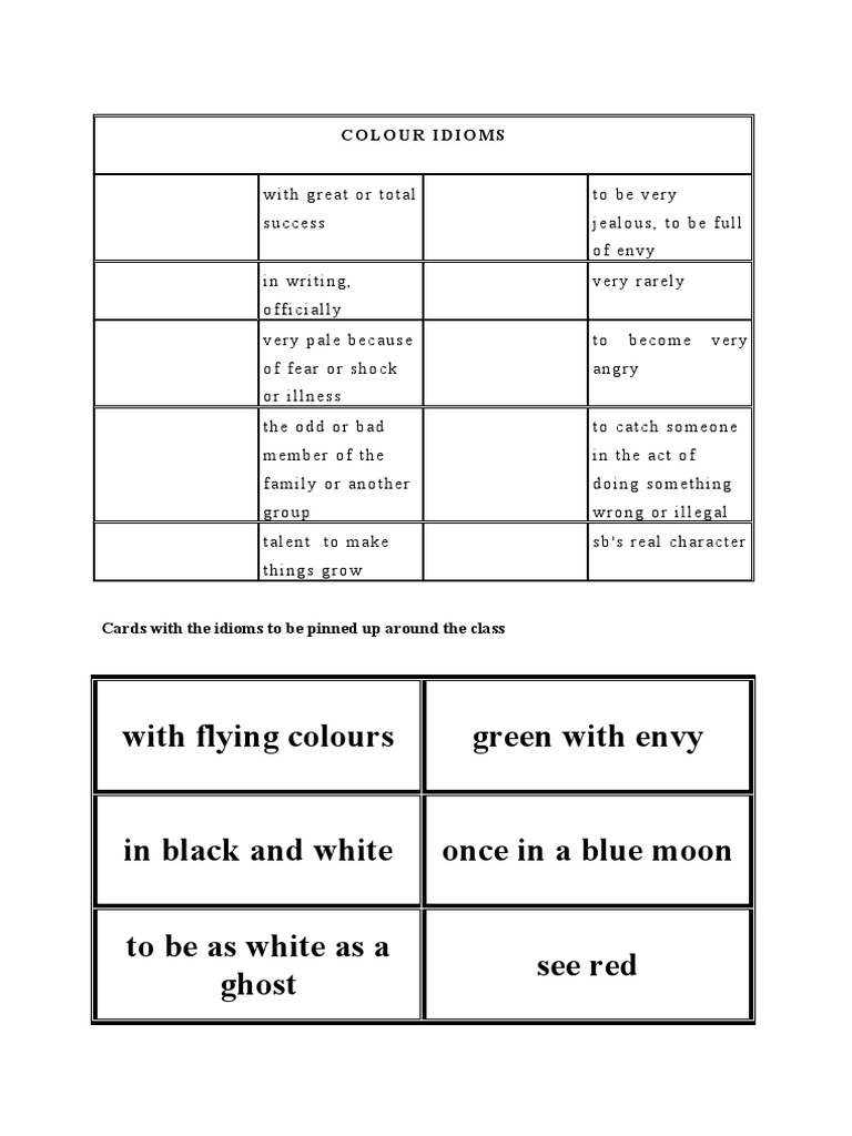 Exam Colour Idioms | PDF