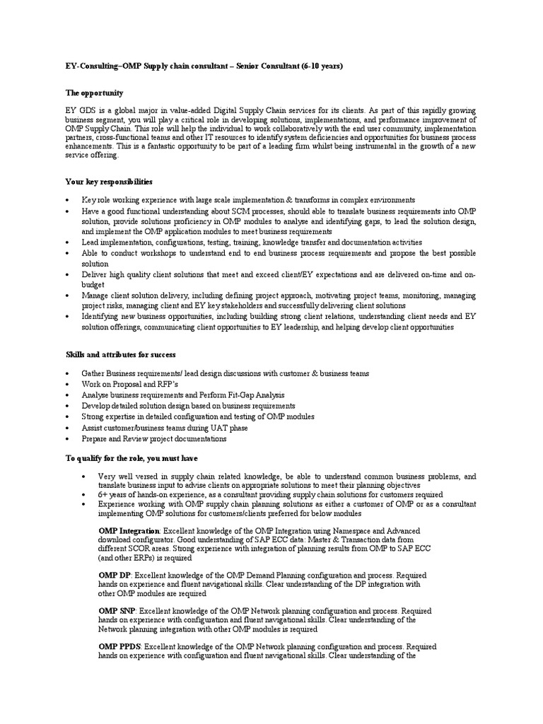 OMP - Supply Chain Planning JD-2 | Download Free PDF | Supply Chain ...