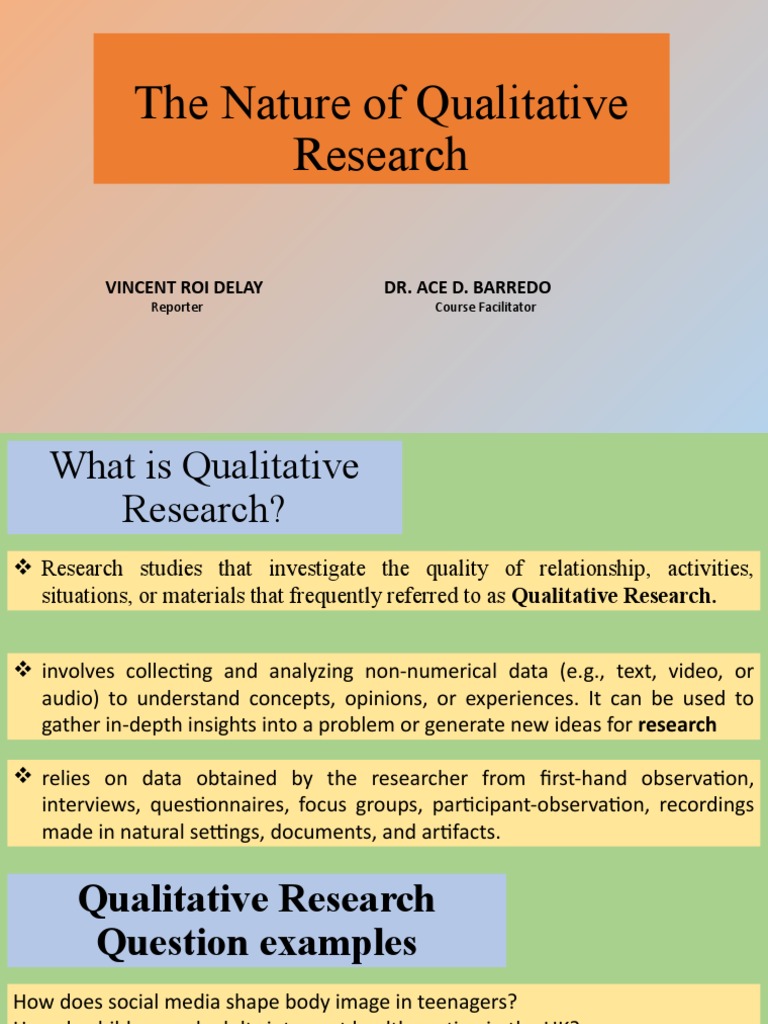 The Nature of Qualitative Research Vincent Roi Delay | PDF ...