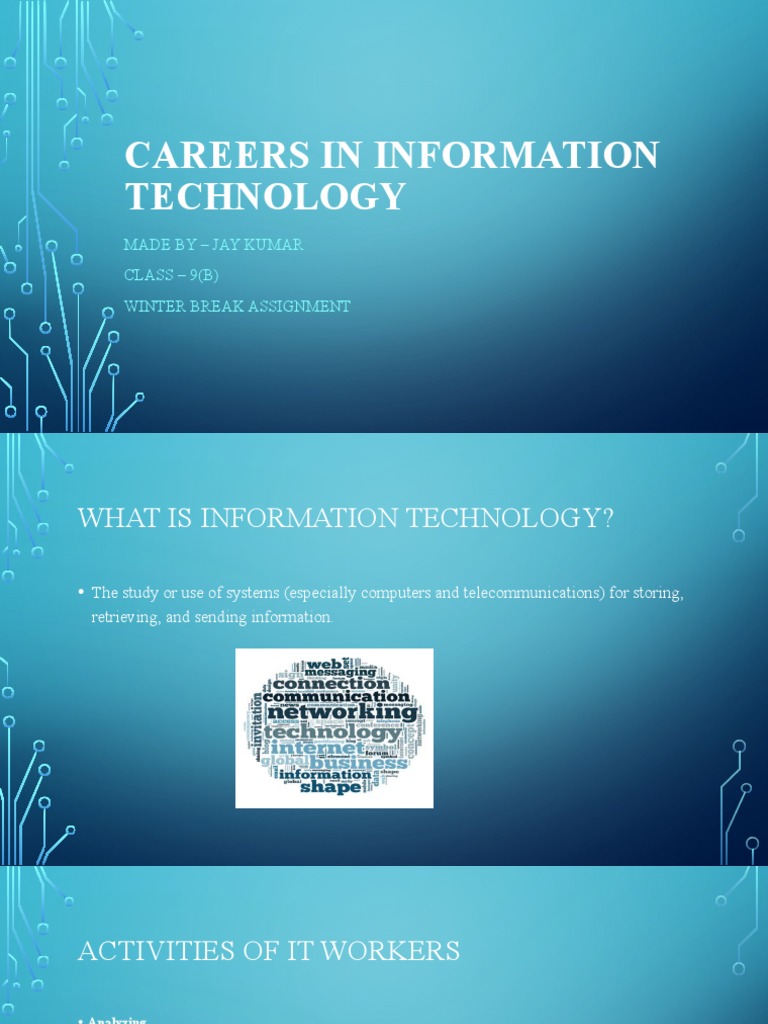 Careers in Information Technology | PDF | Computers