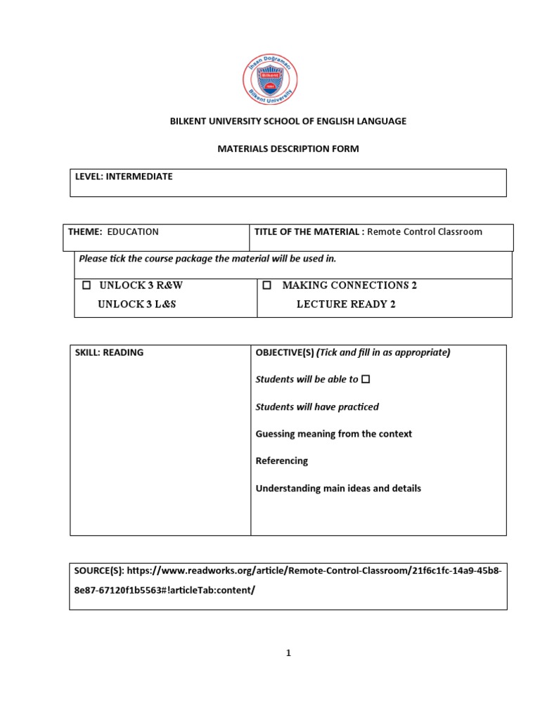 Remote Control Classroom | PDF | Classroom | Teachers