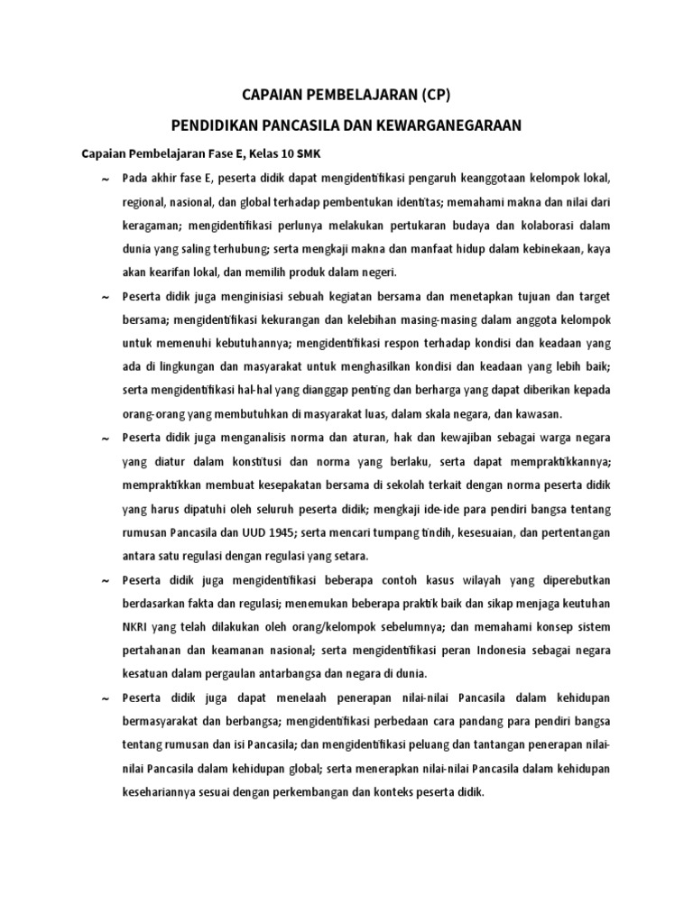 CP PPKN - SMK - 10 | PDF