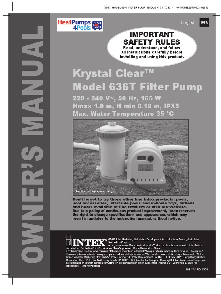 Intex 28636bs User Manual | PDF | Ac Power Plugs And Sockets | Machines