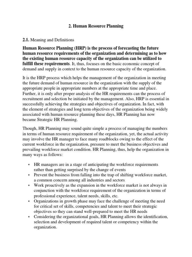 Unit 2 Human Resource Planning | PDF | Human Resources | Forecasting