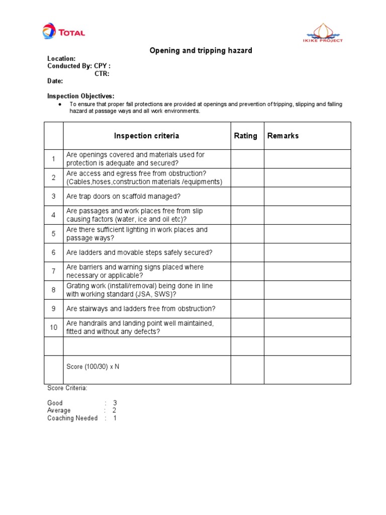 HSE 19 Opening and Tripping Hazard | PDF