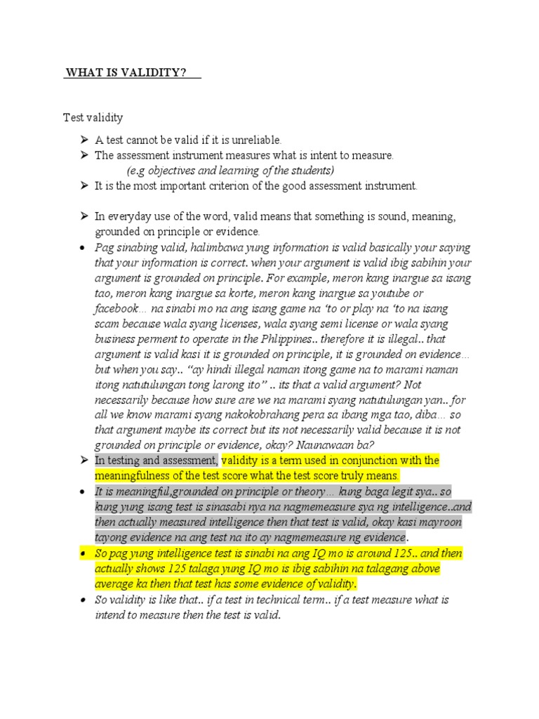 Test Validity | Download Free PDF | Cognitive Psychology | Learning