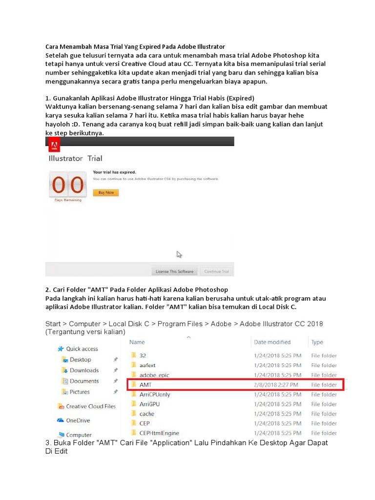 Cara Memperpanjang Masa Trial Adobe Illustrator | PDF