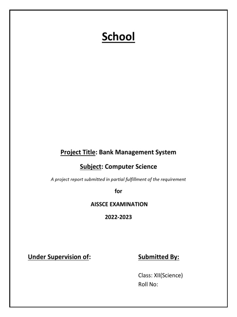 CS Project Front Pages | PDF | Information Technology Management | Software Development