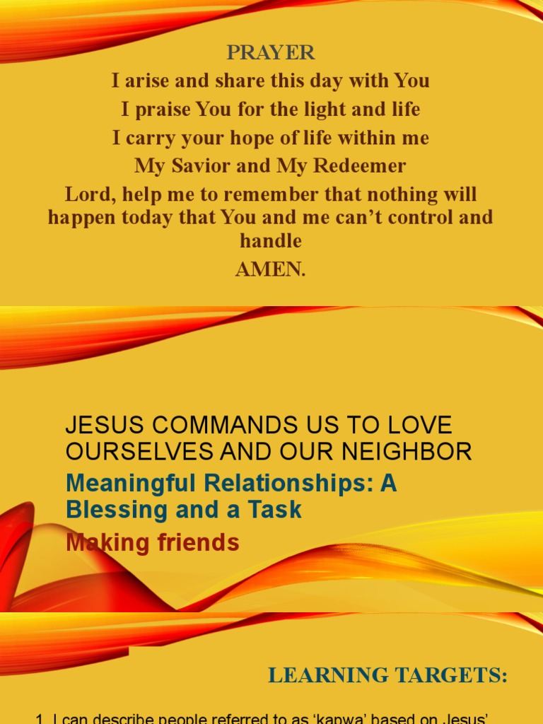 Jesus Commands Us To Love Ourselves and Our | PDF