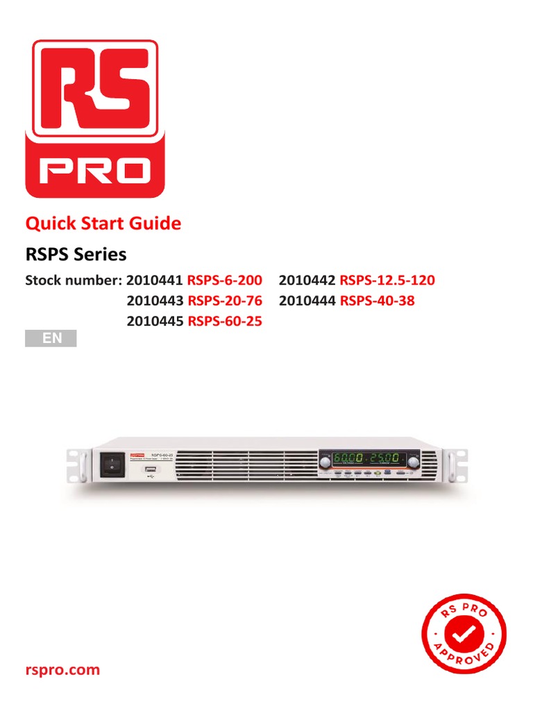 Quick Start Guide: RSPS Series | PDF | Electronics | Manufactured Goods