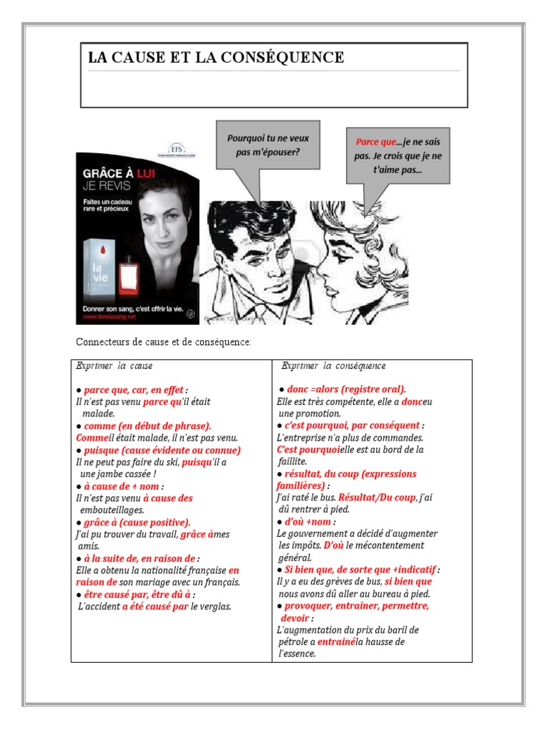 Connecteurs de Cause et Conséquence | PDF