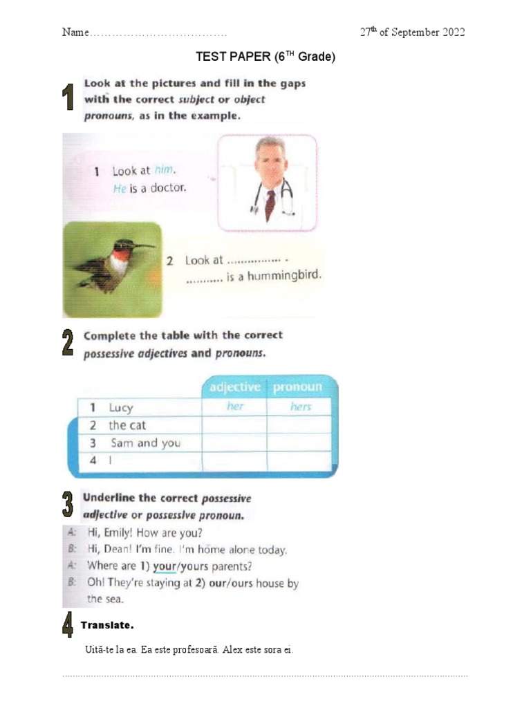 Test 6th Grade PDF
