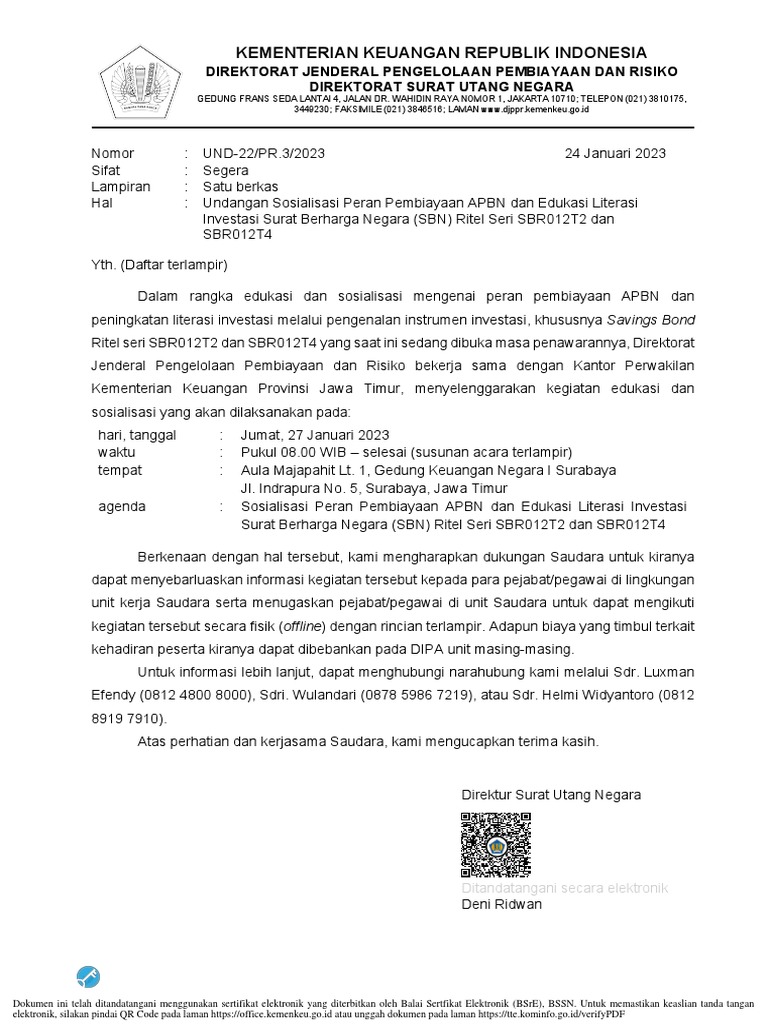 Sosialisasi SBN Ritel SBR012T4 | PDF