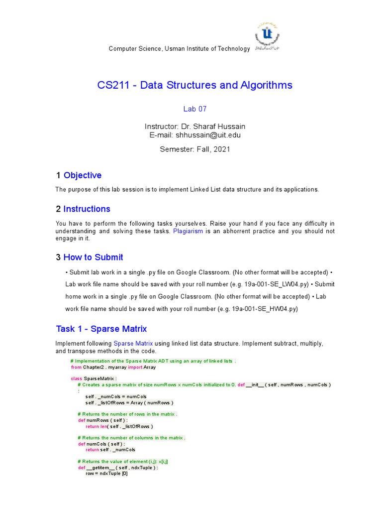 Lab 07 | PDF | Matrix (Mathematics) | Polynomial