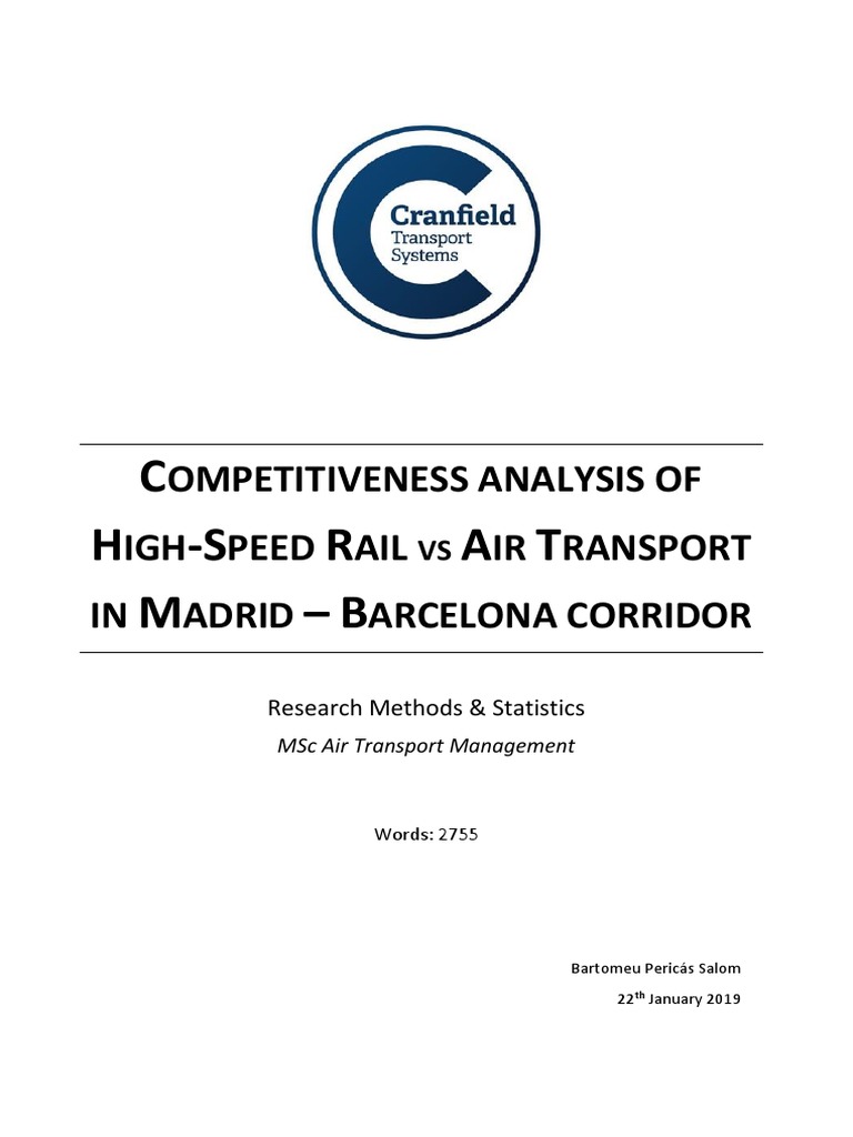Competition Analysis Madrid-Barcelona Corridor | PDF | High Speed Rail ...
