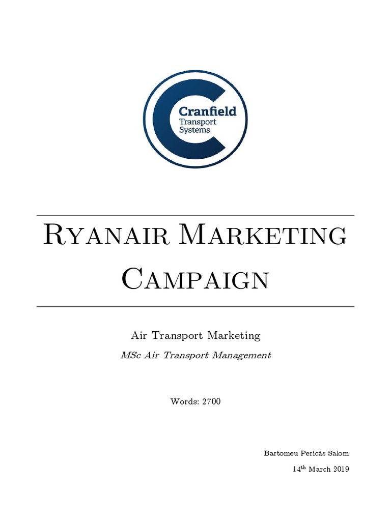 Ryanair Marketing Campaign | PDF | Advertising | Airlines
