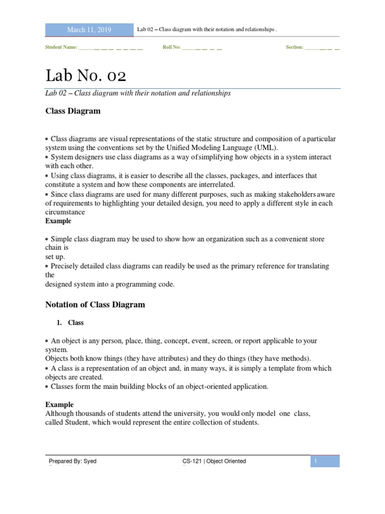 Object Oriented Programming Lab 2 | Download Free PDF | Class (Computer Programming) | Libraries