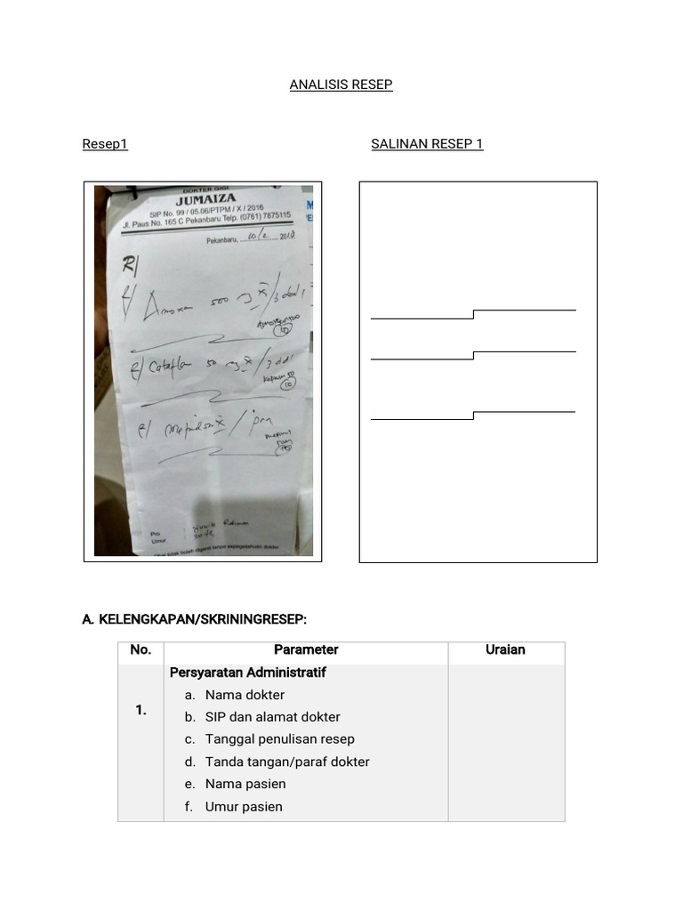 Contoh Analisis Resep | PDF