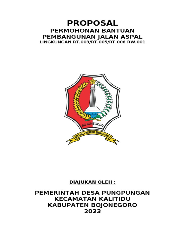 Proposal - Jalan - Lingkungan RT.003 RT.005 RT.006 RW.001 FIX | PDF