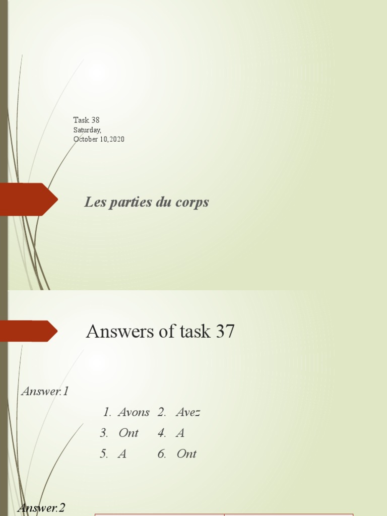 French Class 6 Task 38 | PDF