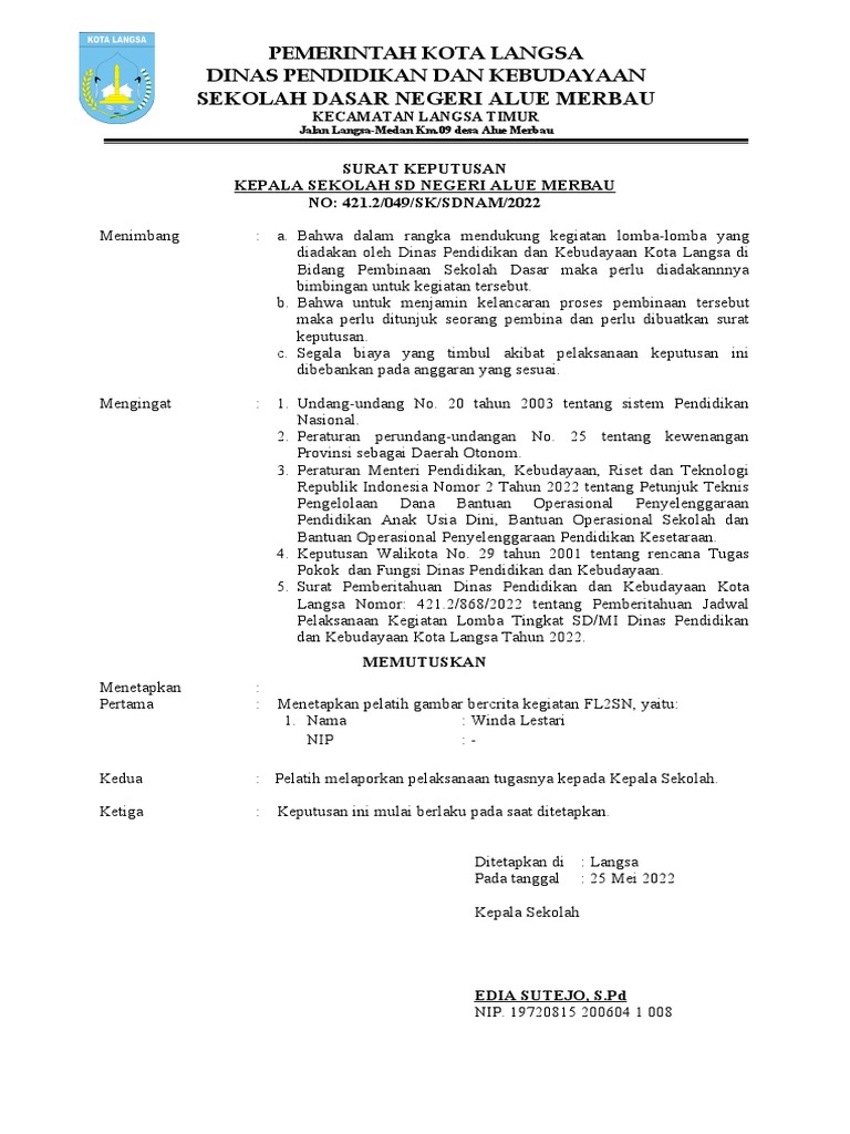 SK Pelatih Gambar fl2sn | PDF