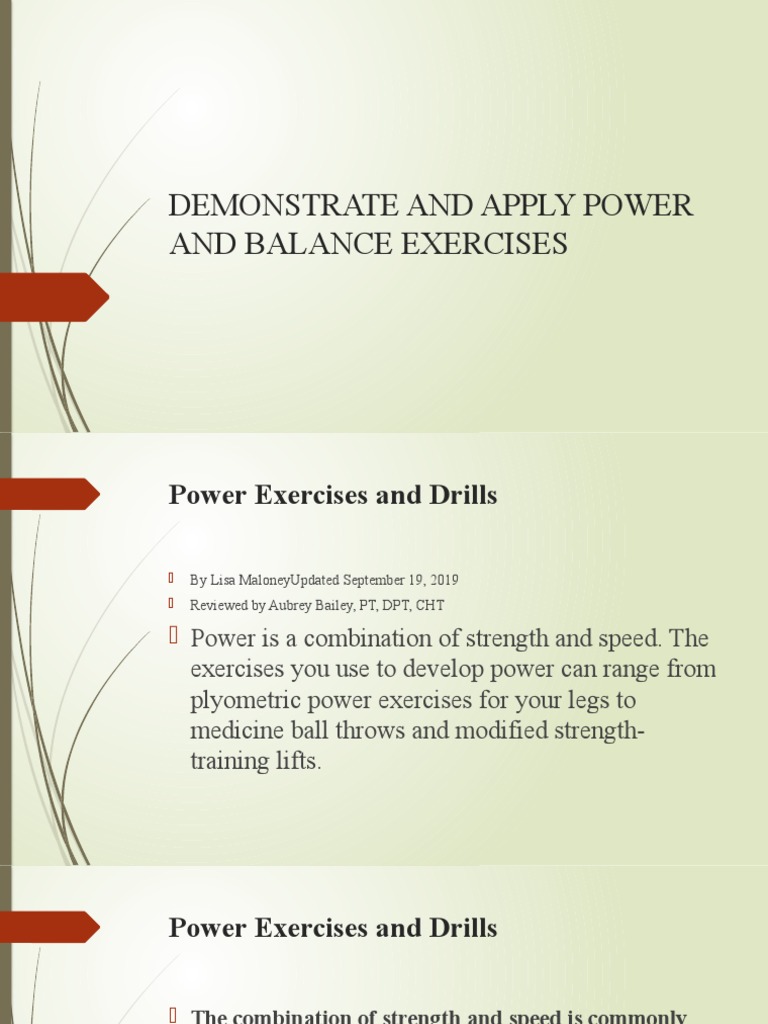 Power & Balance Exercise Guide | PDF | Human Anatomy | Hobbies