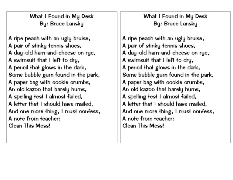 Desk Poem | PDF | Leisure