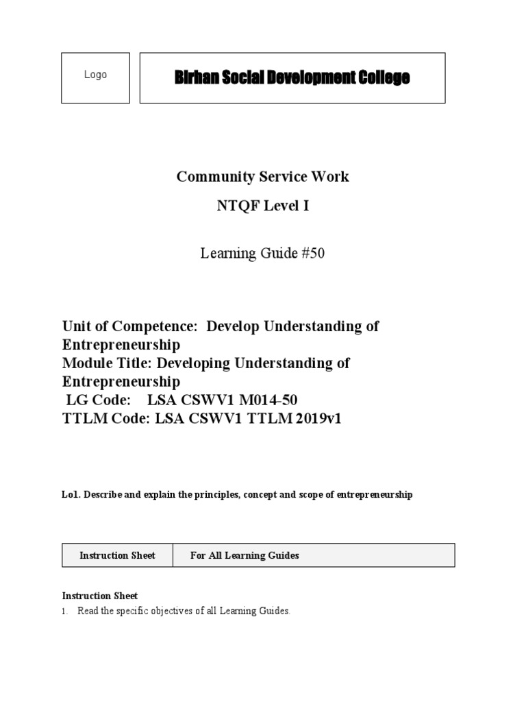 Developing Understanding Entrepreneurshi | PDF | Entrepreneurship ...