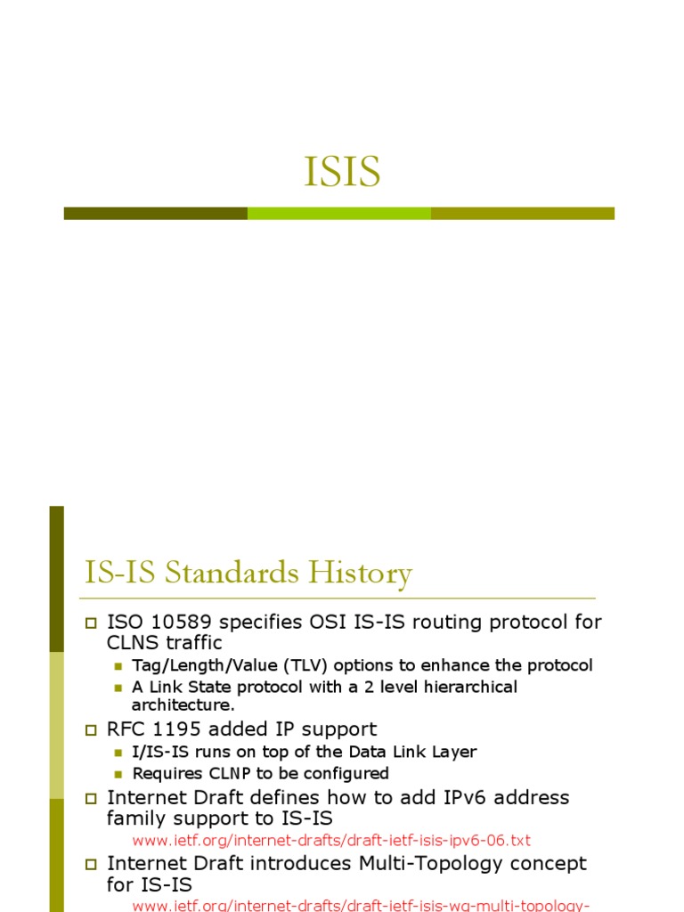 Isis | PDF | I Pv6 | Telecommunications