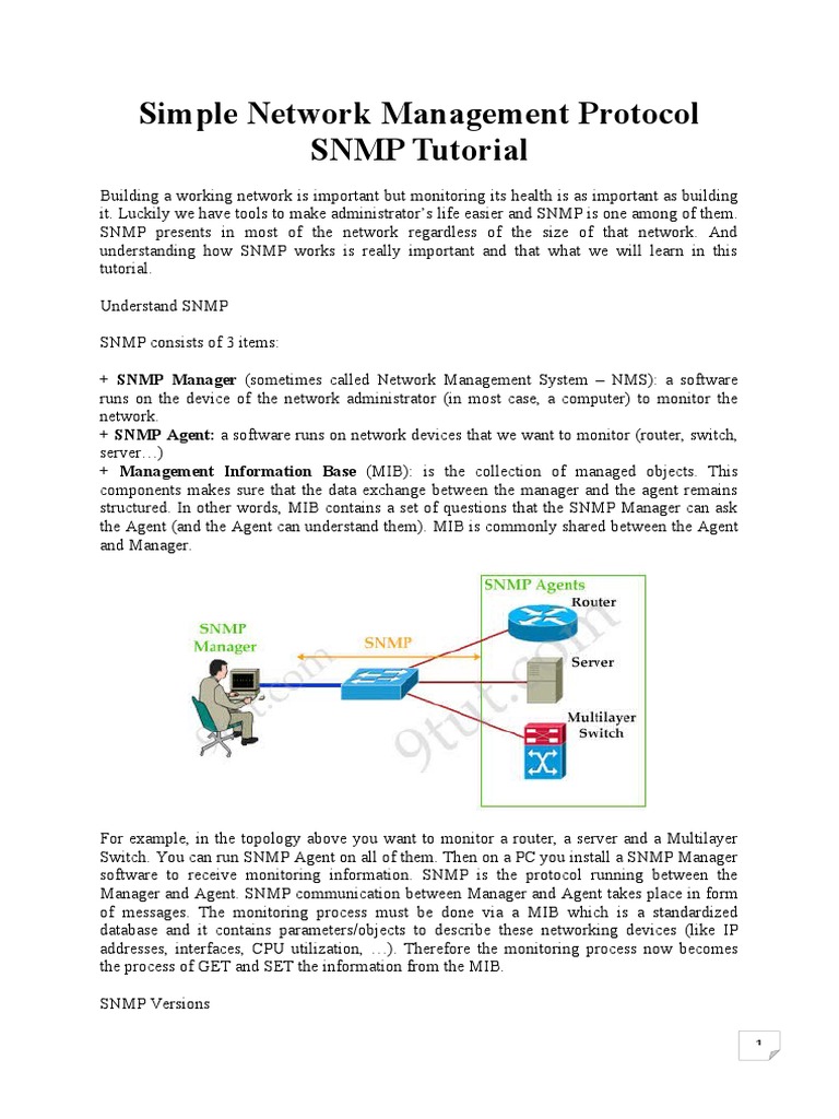 Simple Network Management Protocol SNMP Tutorial | PDF | Computer Network | Network Protocols