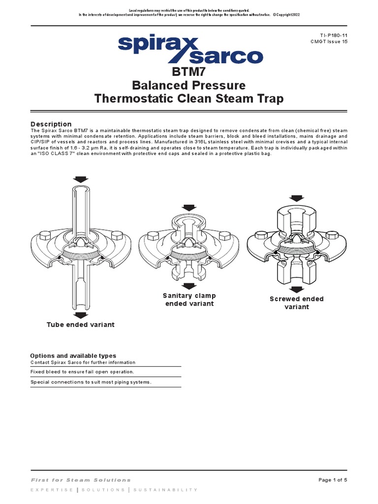 Technical Sheet BTM7 | Download Free PDF | Pipe (Fluid Conveyance) | Screw