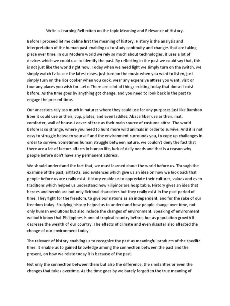 Chapter 1 Reflection On History | PDF | Science