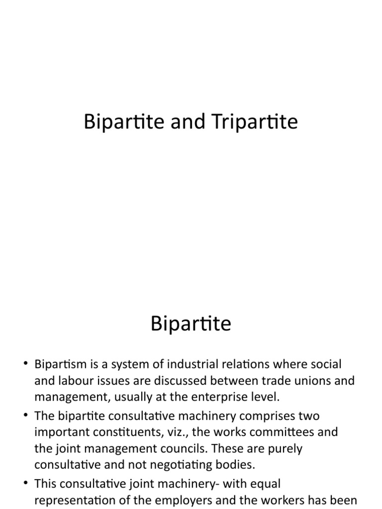 Bipartite vs Tripartite in Industrial Relations | PDF | Employment ...