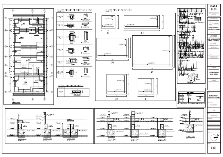 Casa Blas - Estructuras - V1-E-01 | PDF | edificio | Arquitectura