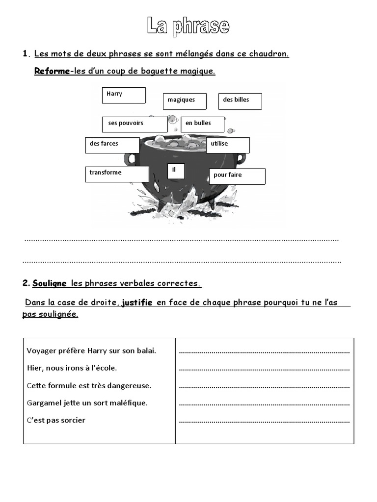 La Phrase Exercices | PDF