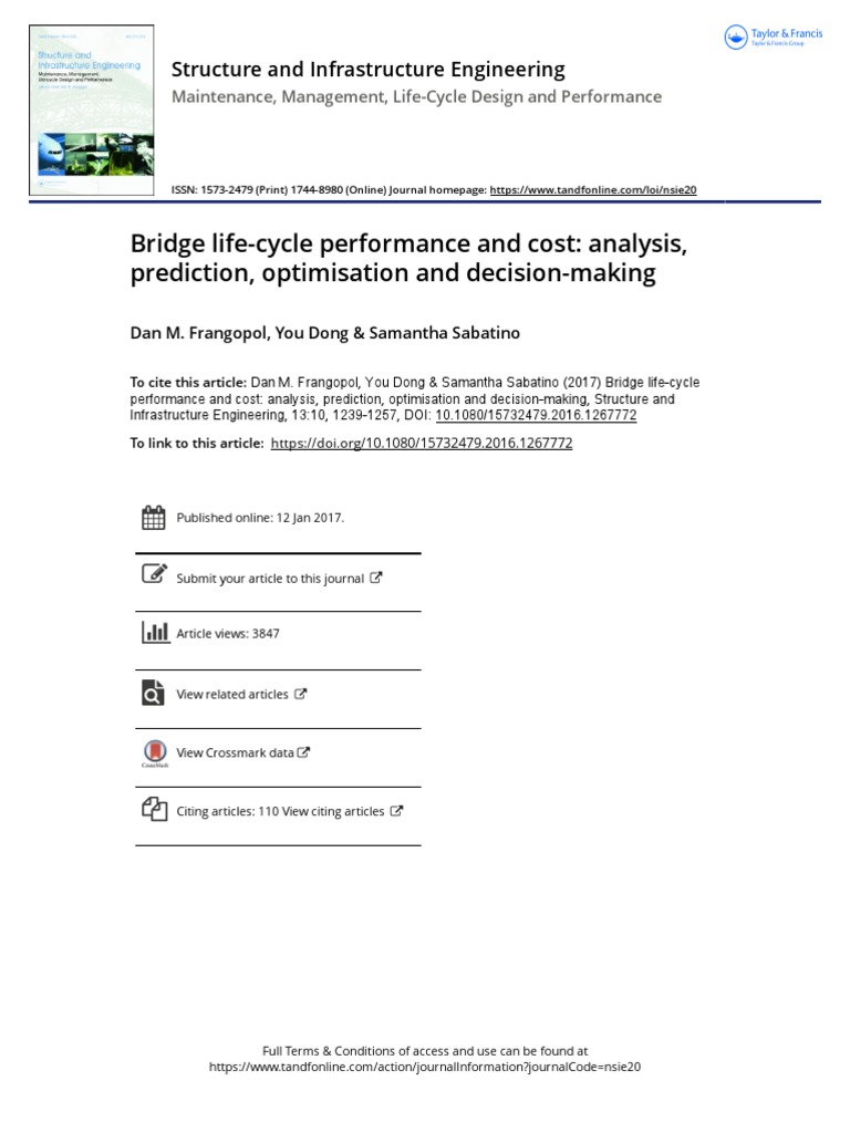 Frangopol (2017) Bridge Life Cycle Performance and Cost Analysis Prediction Optimisation and ...