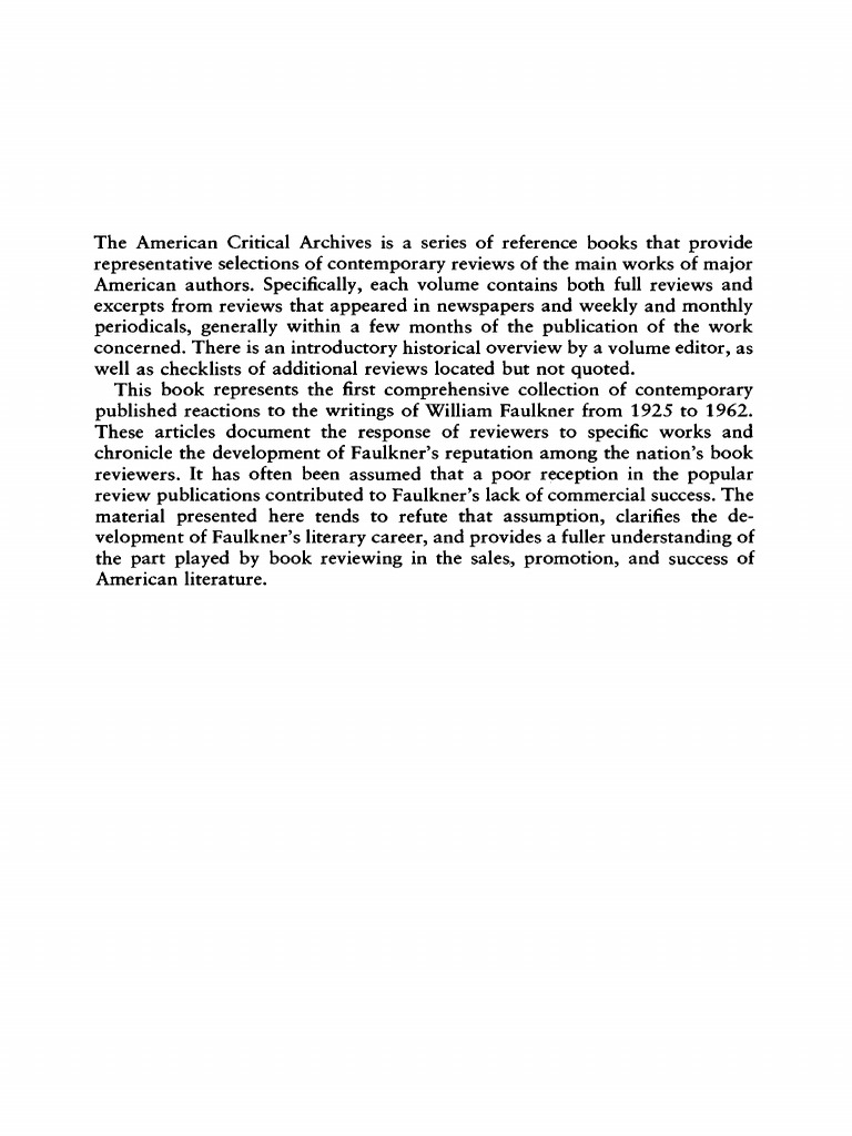 M. Thomas Inge - William Faulkner - The Contemporary Reviews (American ...