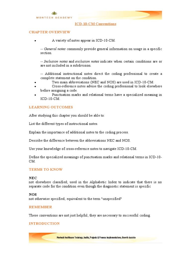 Lesson 3-ICD-10-CM Conventions | PDF | Human Diseases And Disorders ...