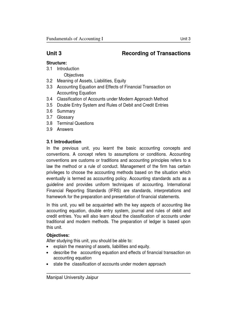 Accounting Equation and Modern Methods | PDF | Debits And Credits ...